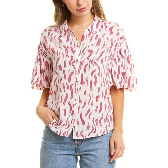 Joie | Tops | Joie Womens Taormina Silk Top Red | Poshmark
